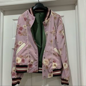 Coach | Jackets & Coats | Nwt Coach Pink Floralfaded Green Souvenir ...